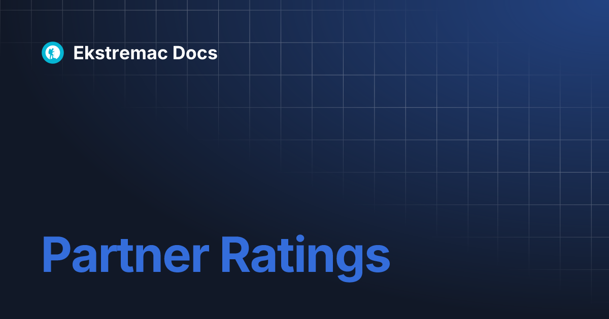 Partner Ratings | Ekstremac Docs